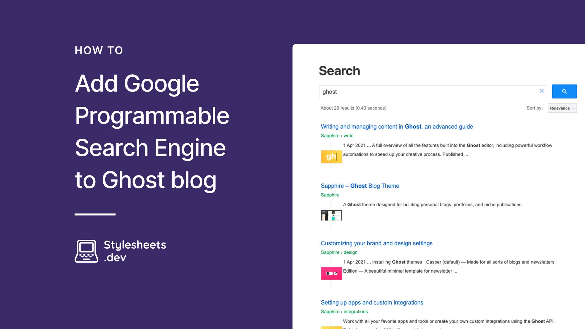 How to add Google Programmable Search Engine to Ghost blog ...